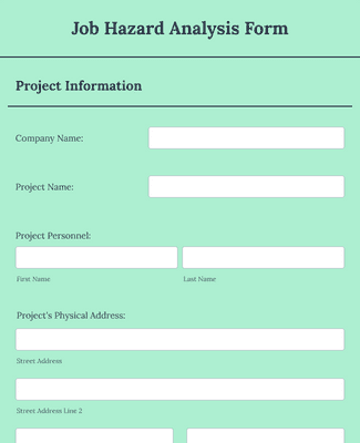 Job Hazard Analysis Form Template | Jotform