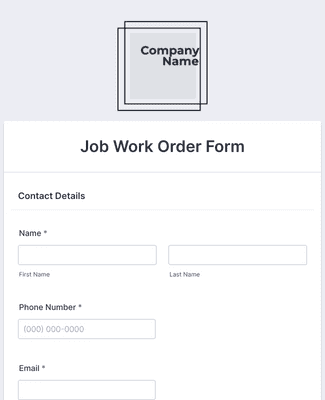 Job Work Order Form Template | Jotform