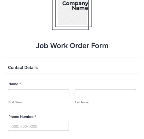 Job Work Order Form Template | Jotform