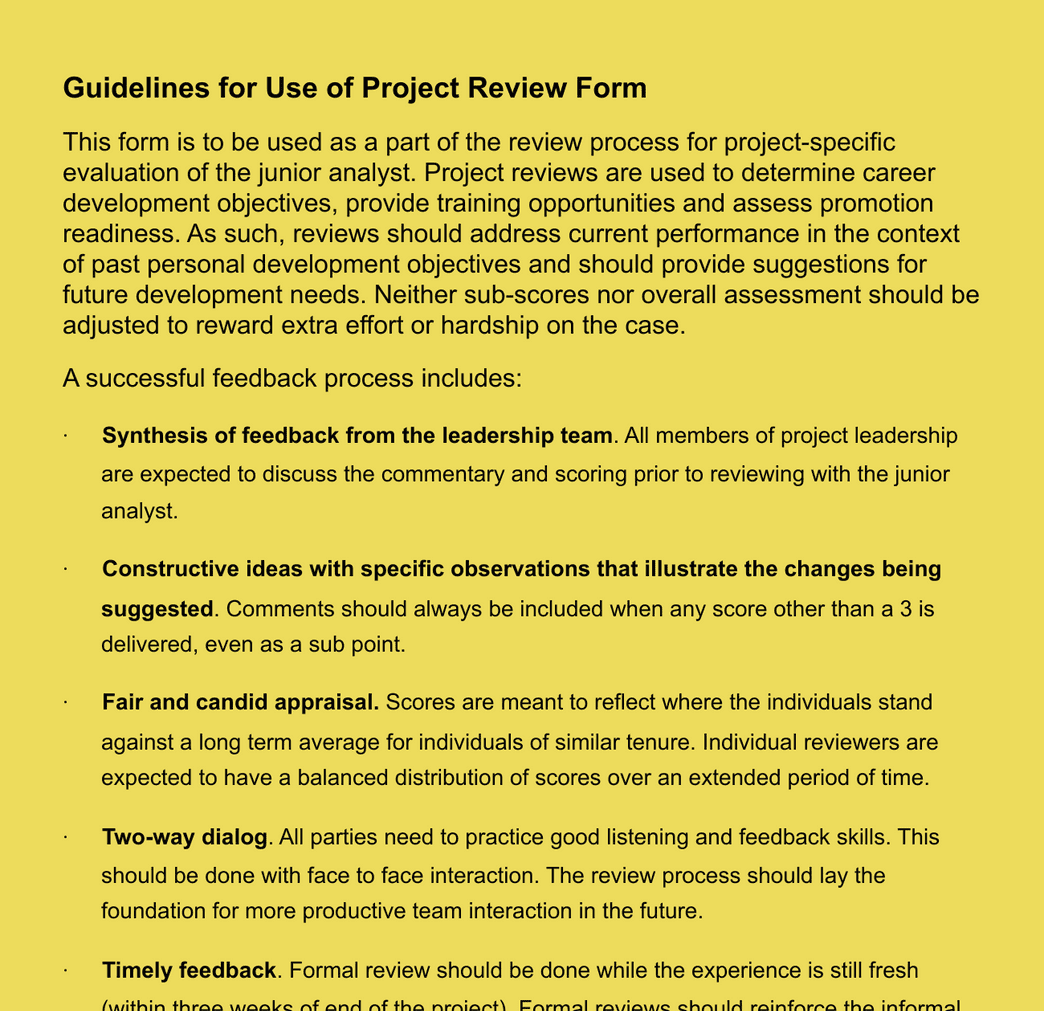 Junior Program Analyst Project Review Form Template | Jotform