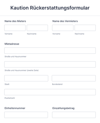 Kaution Rückerstattungsformular Formularvorlage | Jotform