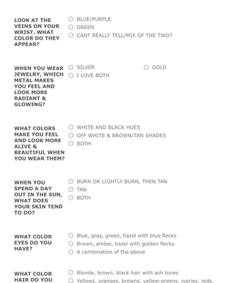 KC's Seint Color Match Quiz Form Template | Jotform