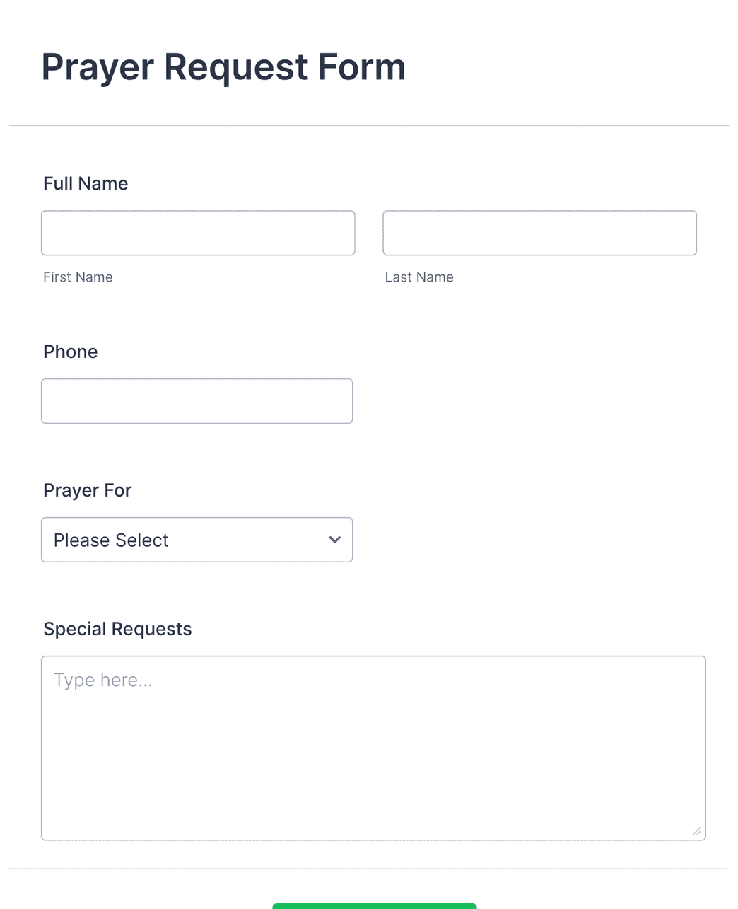 Kensirika Prayer Request Form Template | Jotform