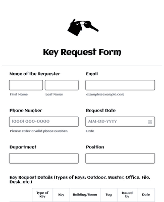 Key Request Form Template | Jotform
