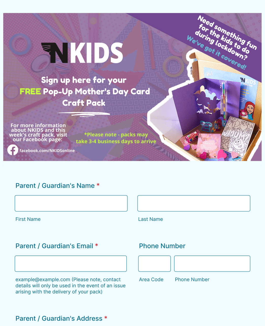 Kids Church Craft Box - Sign Up Form Template | Jotform