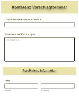 Konferenz Vorschlagformular Formularvorlage | Jotform