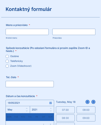 Kontaktný formulár Form Template | Jotform