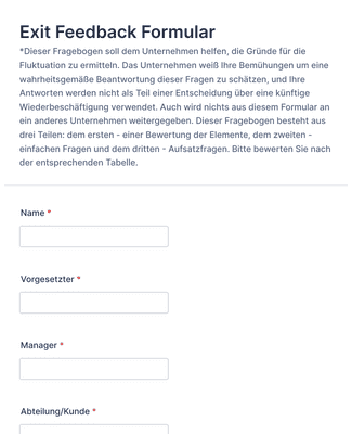 Kündigung Feedback Formular Formularvorlage | Jotform