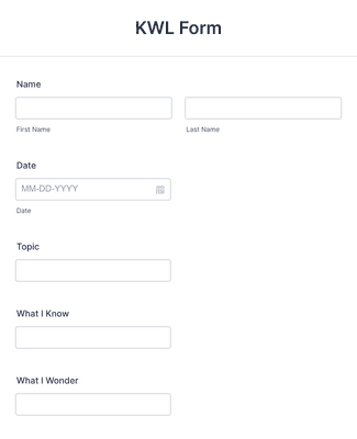 KWL Form Template | Jotform