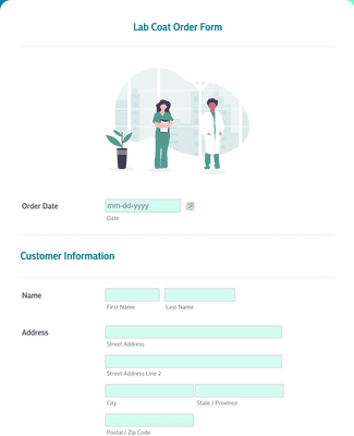 Lab Coat Order Form Template | Jotform