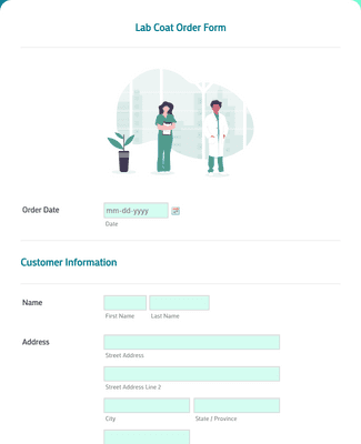 Lab Coat Order Form Template | Jotform