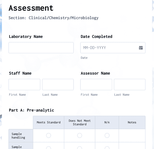 Laboratory Competency Assessment Form Template | Jotform