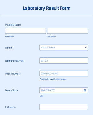 Laboratory Result Form Template | Jotform