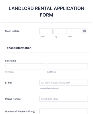 Landlord Rental Application Form Template | Jotform