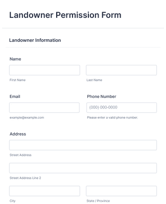 Landowner Permission Form Template | Jotform