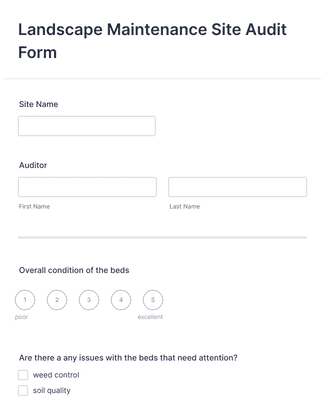 Landscape Maintenance Site Audit Form Template | Jotform