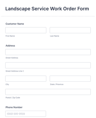 Landscape Service Work Order Form Template | Jotform
