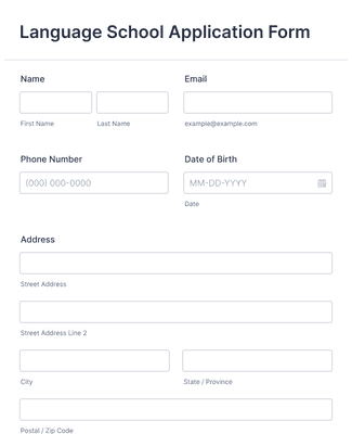 Language School Application Form Template | Jotform