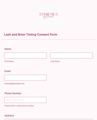 Lash and Brow Tint Consent Form Template | Jotform
