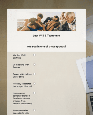 Last Will and Testament Questionnaire Form Template | Jotform