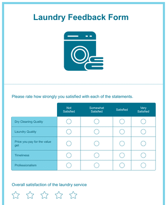 Laundry Feedback Form Template | Jotform