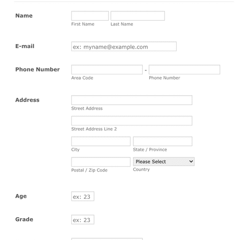 Performing Arts Application Form Template | Jotform