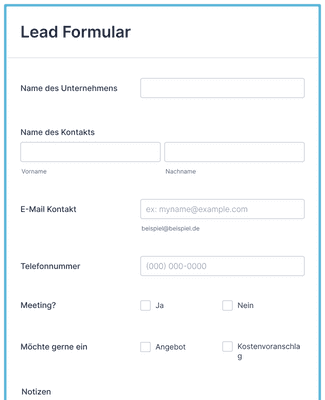 Lead Generating Formular Formularvorlage | Jotform