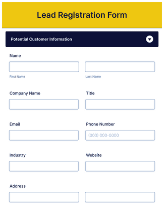 Lead Registration Form Template | Jotform