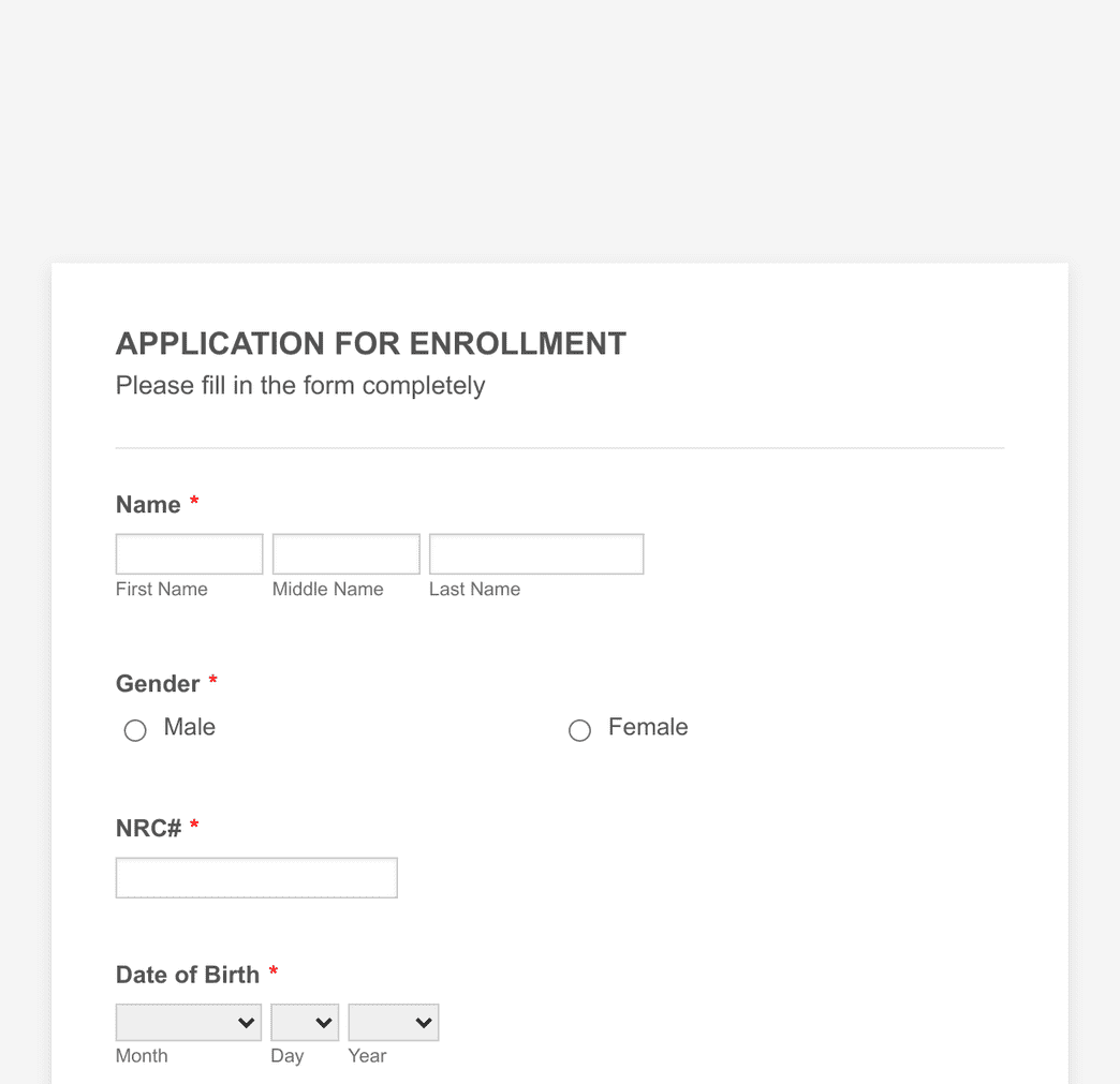 Leadership Training Institute Admission Form Template | Jotform