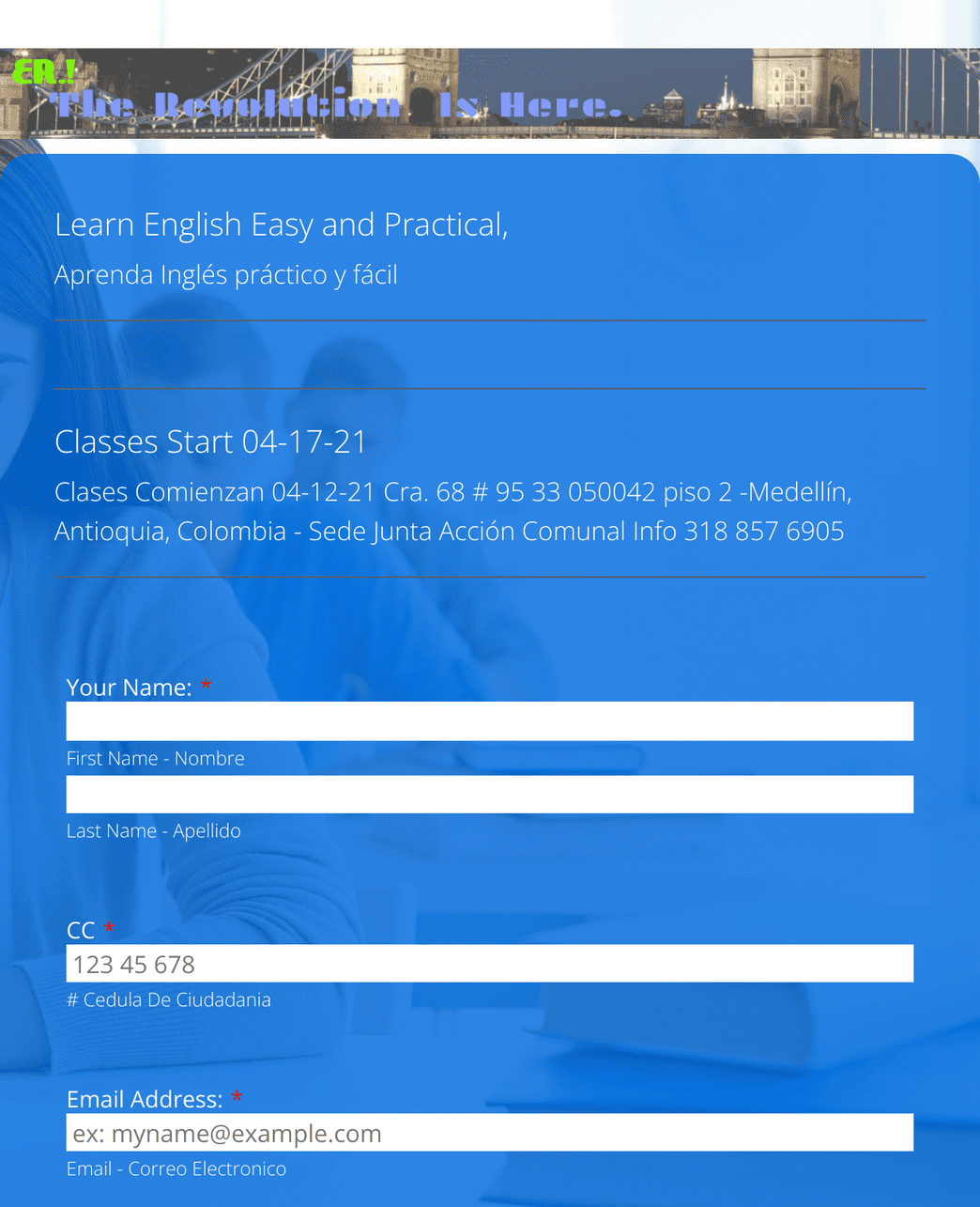 Learn Englisg Easy and Practical Plantilla de formulario | Jotform