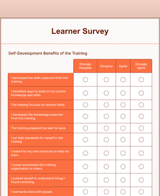 Learner Survey Form Template | Jotform