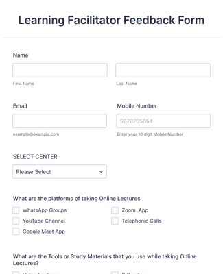 Learning Facilitator Feedback Form Template | Jotform