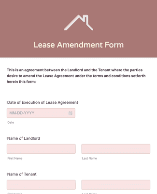 Lease Amendment Form Template | Jotform