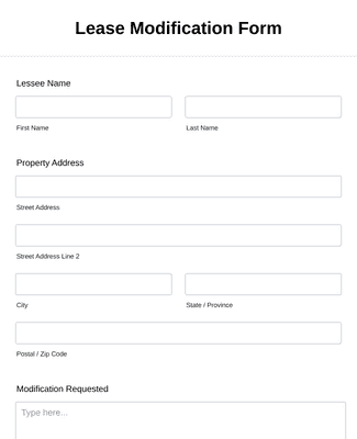 Lease Modification Form Template | Jotform