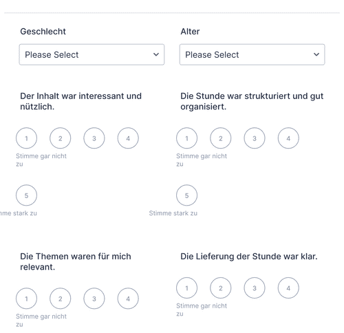 Lehrstunde Feedback Formularvorlage | Jotform