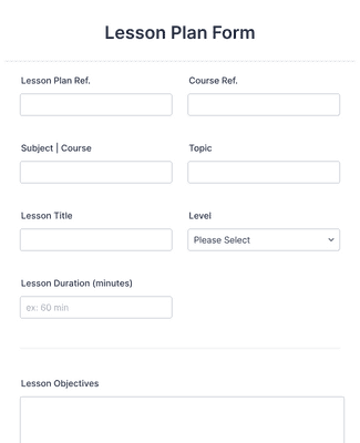 Lesson Plan Form Template | Jotform