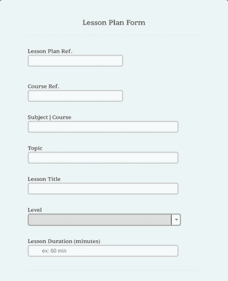 Lesson Plan Form Template | Jotform