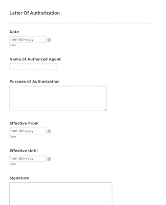 Letter Of Authorization Form Template | Jotform