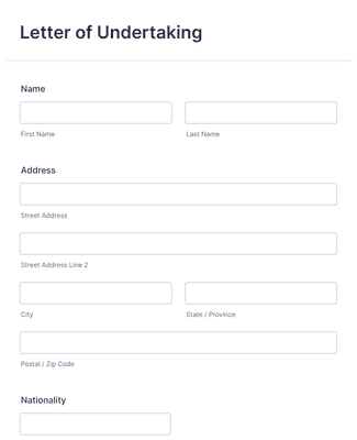Letter of Undertaking Form Template | Jotform