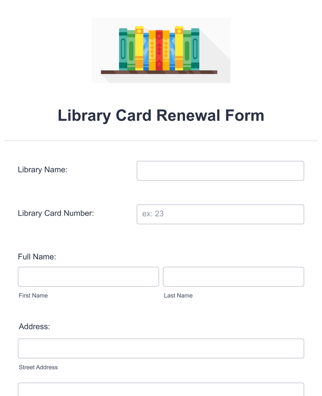 Library Card Renewal Form Template | Jotform