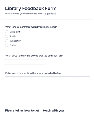 Library Feedback Form Template | Jotform