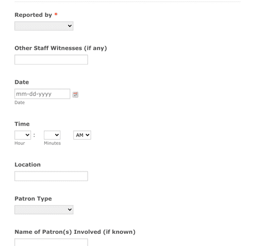Library Incident Report Form Template | Jotform