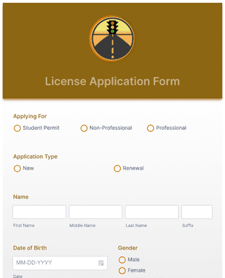 License Application Form Template | JotForm