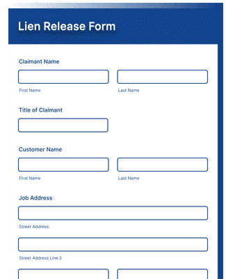 Lien Release Form Template | Jotform