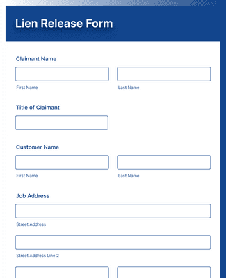 Lien Release Form Template | Jotform