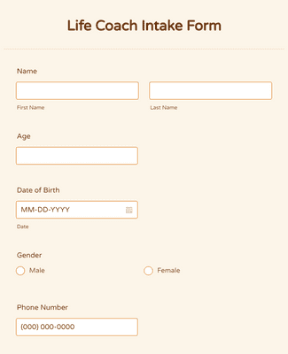 Life Coach Intake Form Template | Jotform