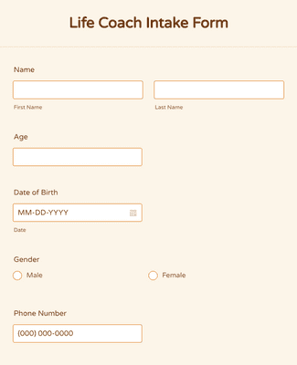 Life Coach Intake Form Template | Jotform