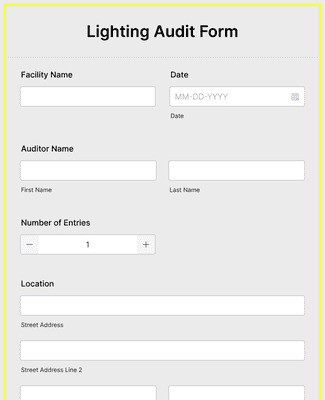 Lighting Audit Form Template | Jotform