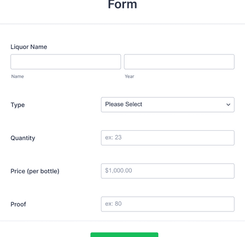 Liquor Inventory Information Record Form Template | Jotform