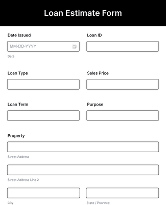 Loan Estimate Form Template | Jotform